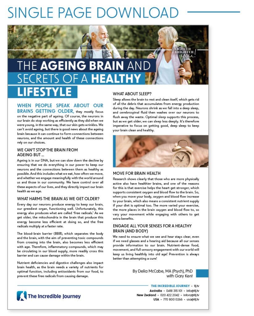 The Ageing Brain and Secrets of a Healthy Lifestyle Leaflet - The ...